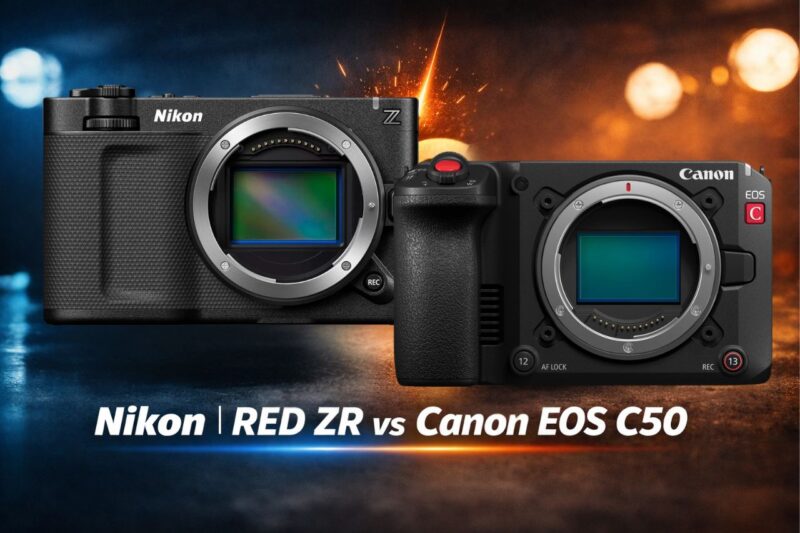 Nikon ZR vs Canon EOS C50: confronto cinema camera 2025.